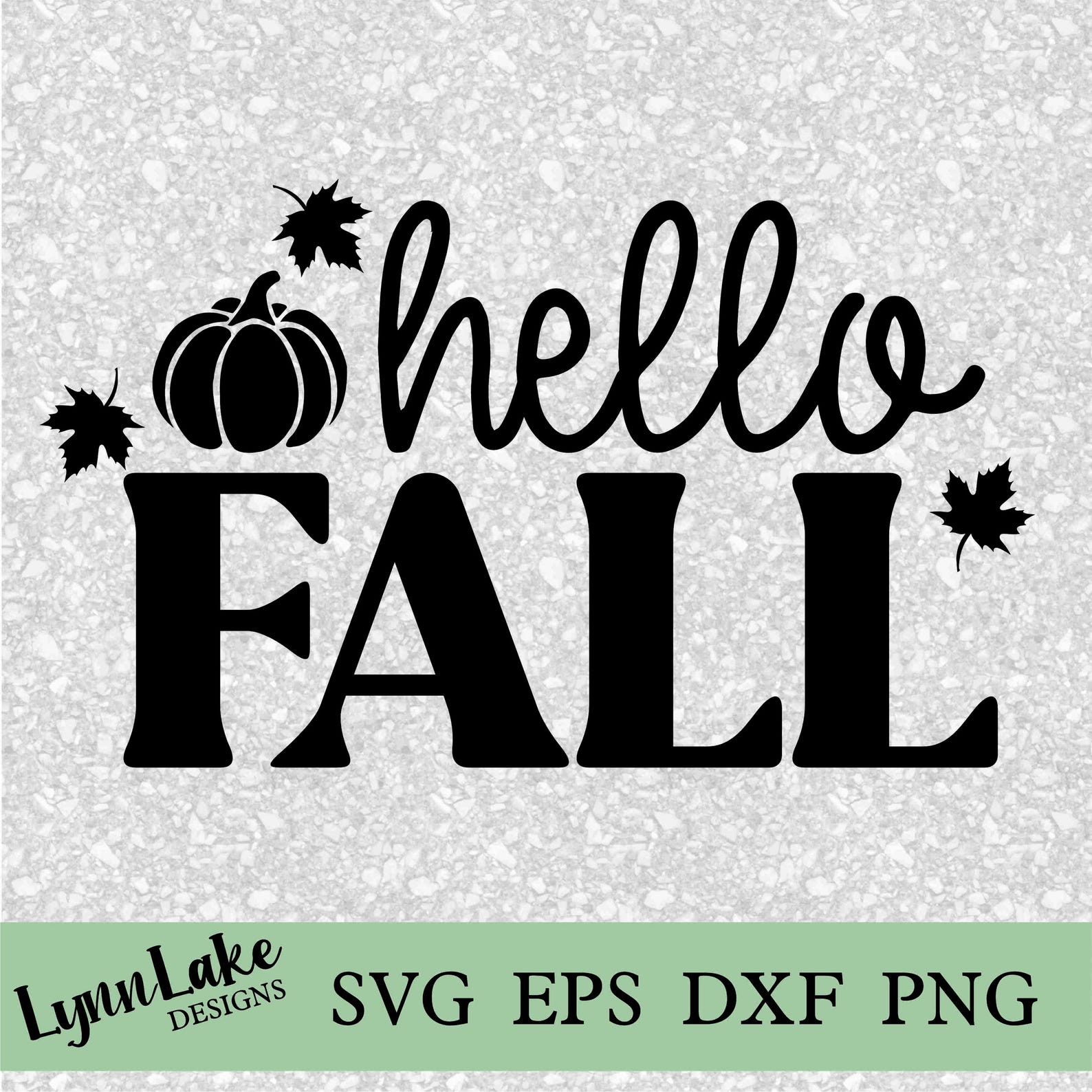 Hello Fall - Pumpkins and Leaves SVG EPS PNG Vector Digital File - Etsy