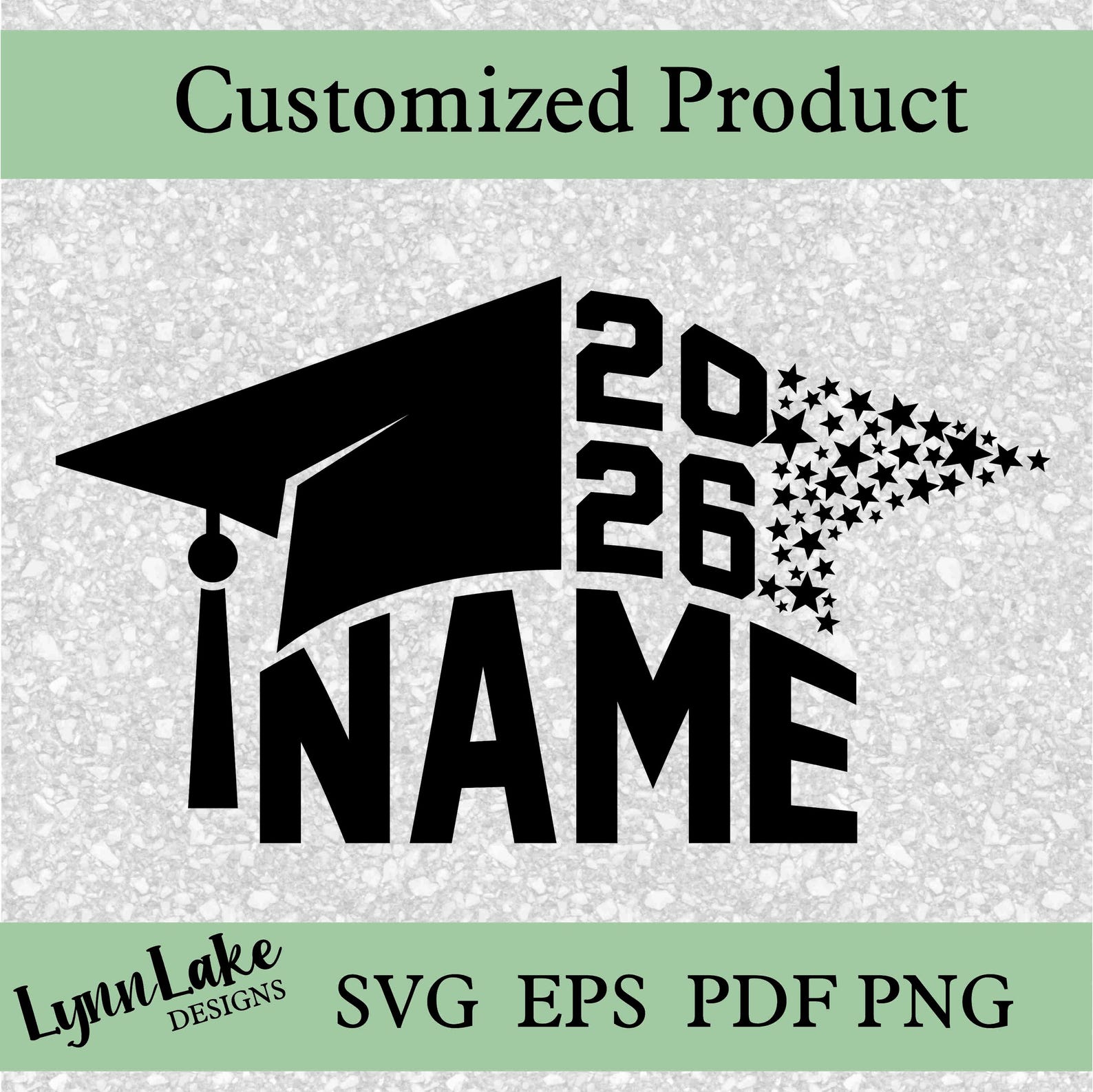 Personalized 2026 Graduation Cap and Stars Digital File SVG PNG PDF - Etsy