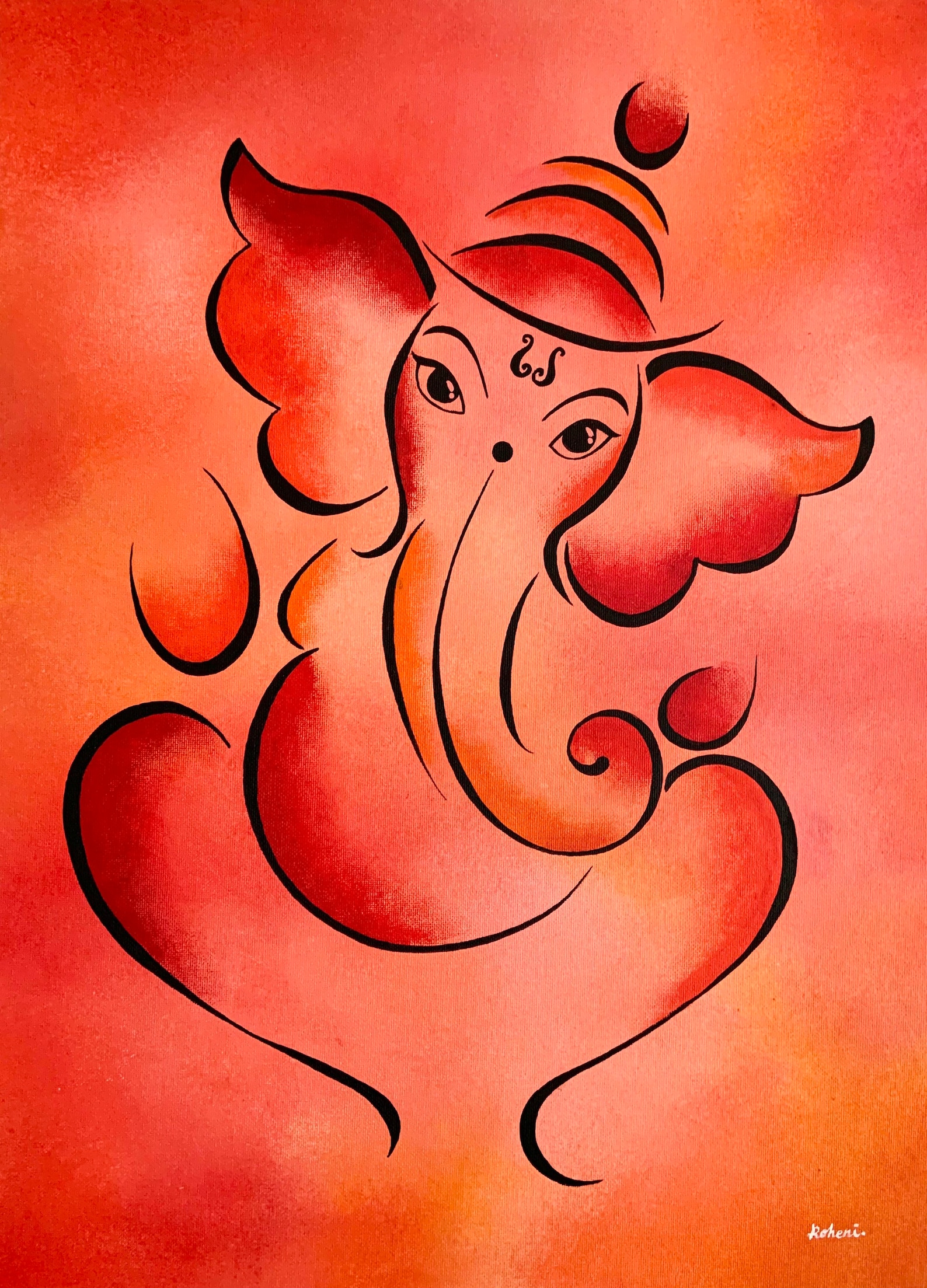 Lord Ganesh Canvas Prints Minimalist Abstract Pattern Ganesha | Etsy