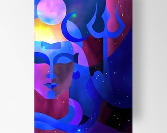 Symbol of Shiva Shivling Hand Painted Painting on Canvas No - Etsy