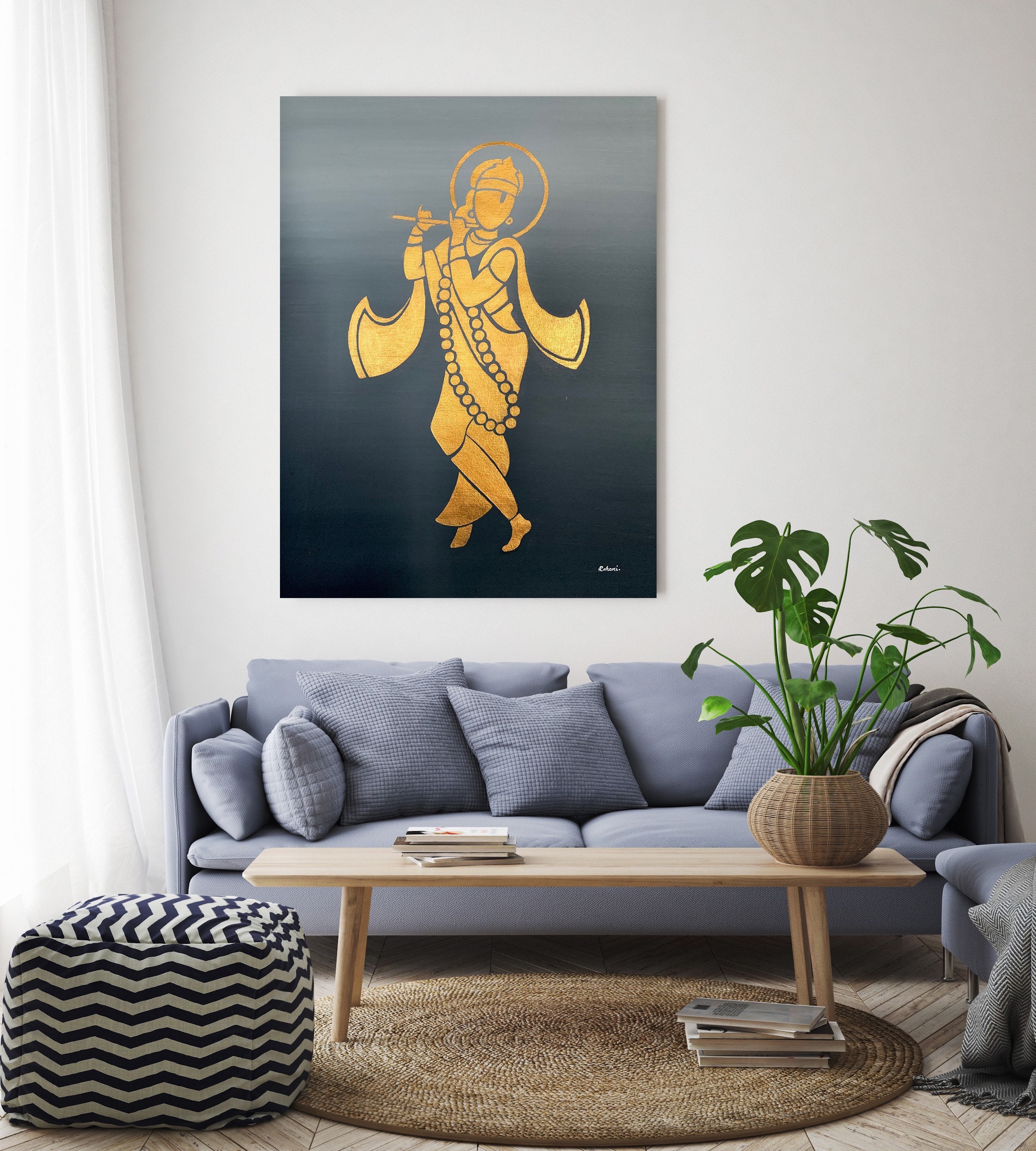 Lord Krishna Canvas Prints for Home & Wall Decor, Modern Hindu ...