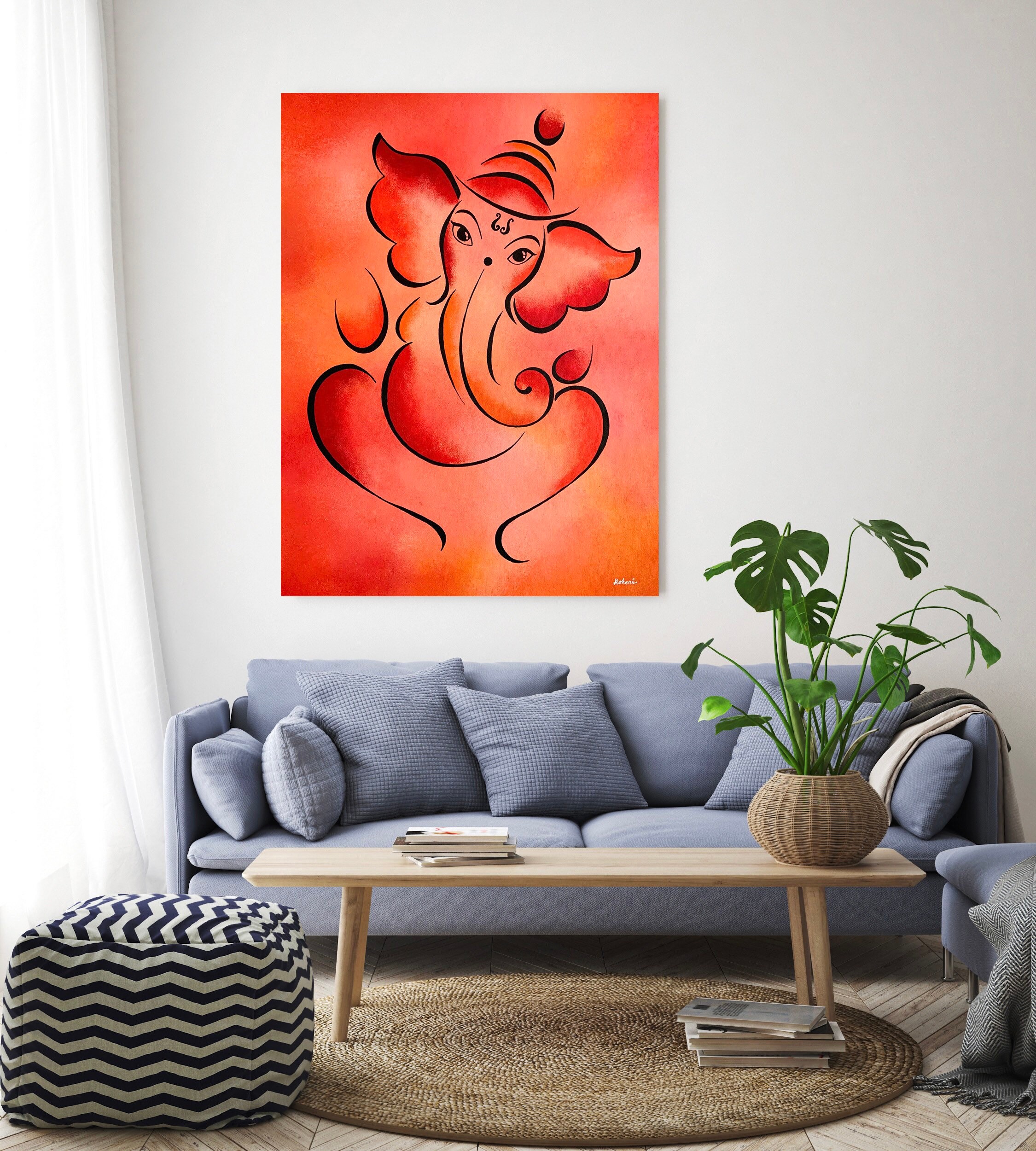 Lord Ganesh Canvas Prints Minimalist Abstract Pattern Ganesha - Etsy UK