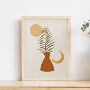 Terracotta Boho Modern Planter Wall Decor Poster, House Plant Print ...
