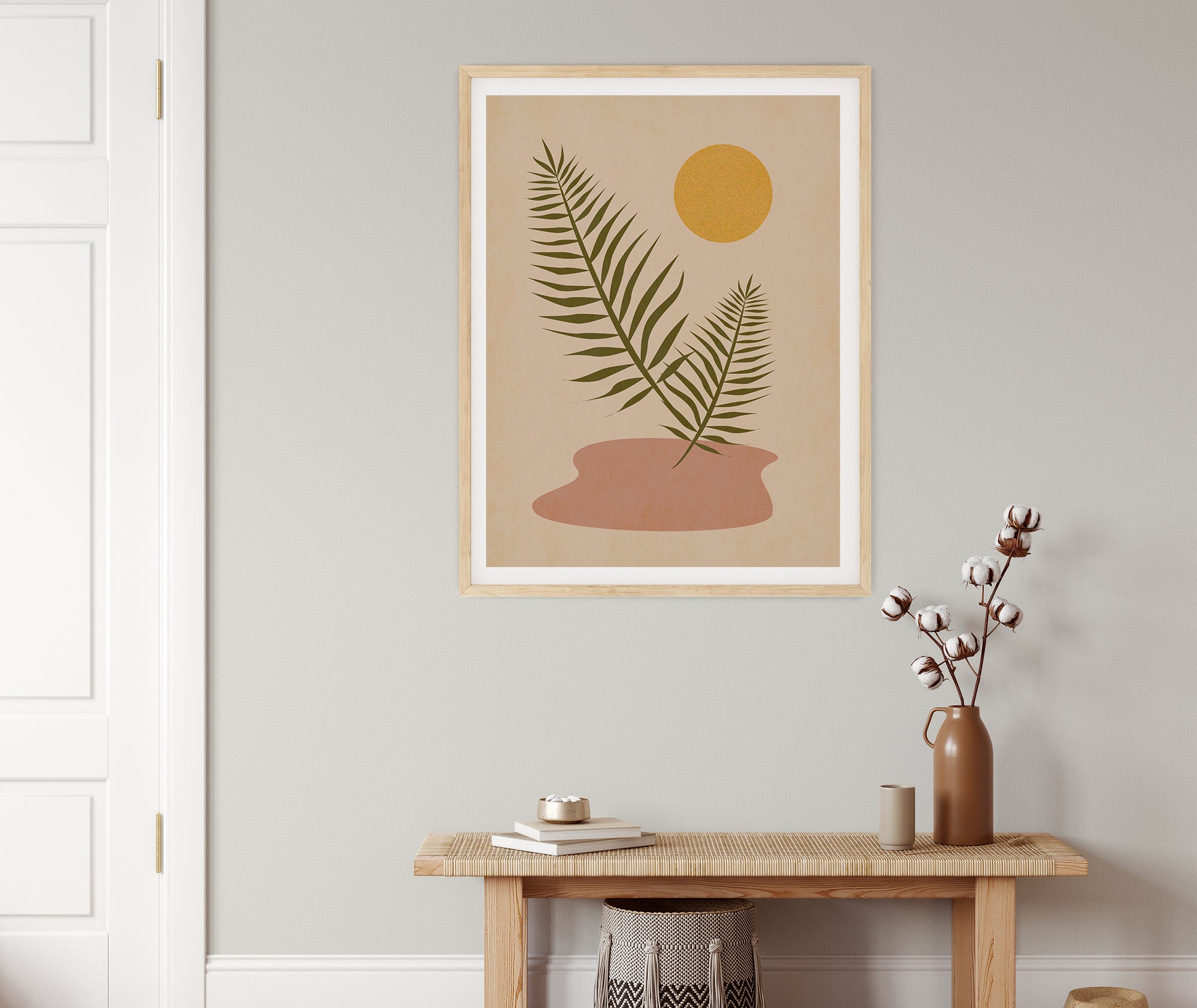 Terracotta Boho Modern Planter Wall Decor Poster, House Plant Print ...