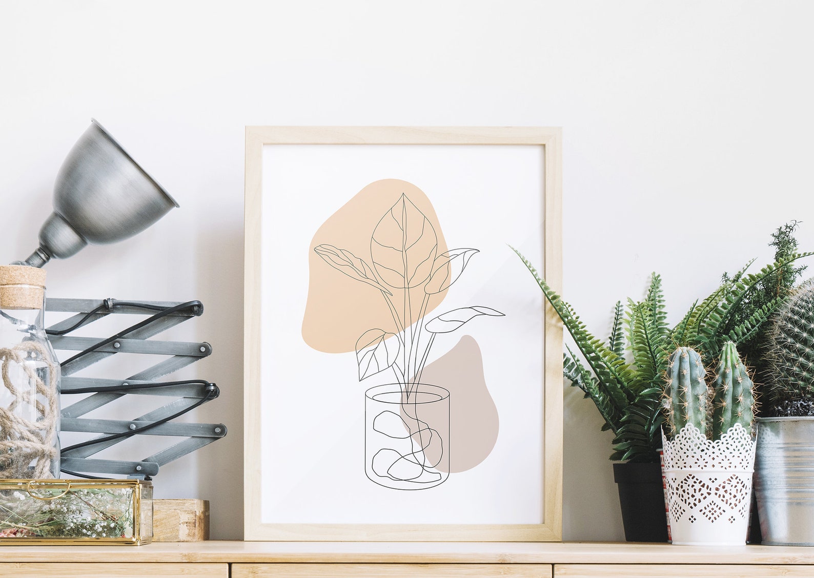 Floral Minimalist Line Drawing Plant Print, Botanical Poster ...