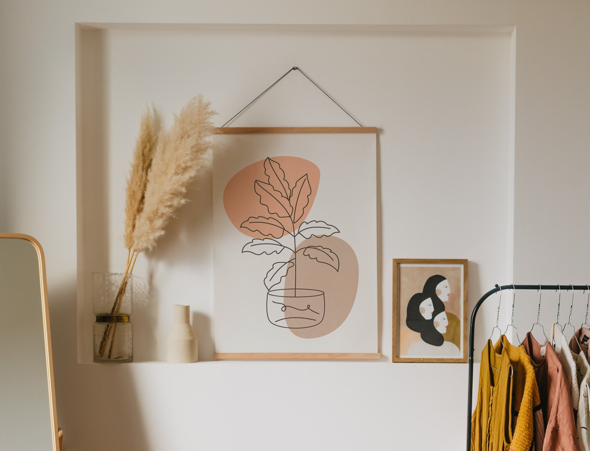 Modern Minimalist Line Drawing Plant Print Botanical Poster - Etsy