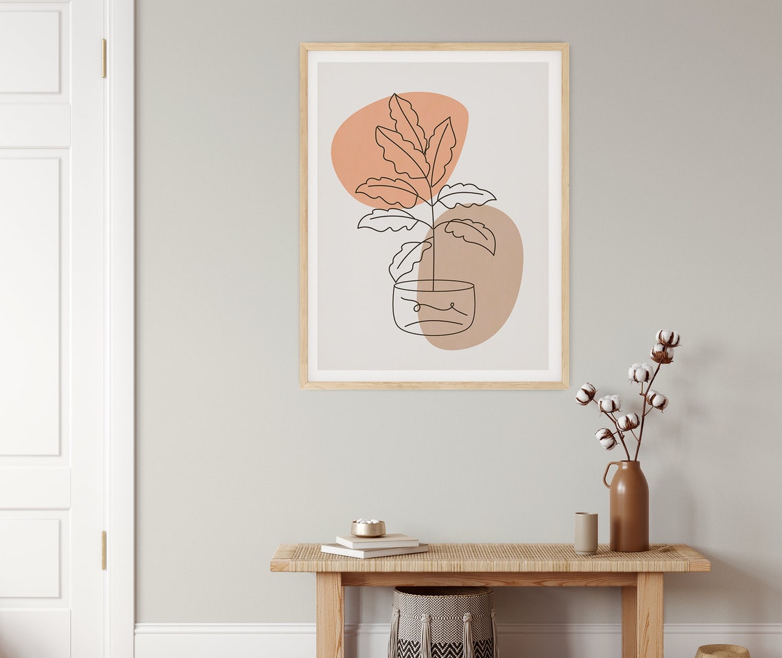 Modern Minimalist Line Drawing Plant Print Botanical Poster - Etsy