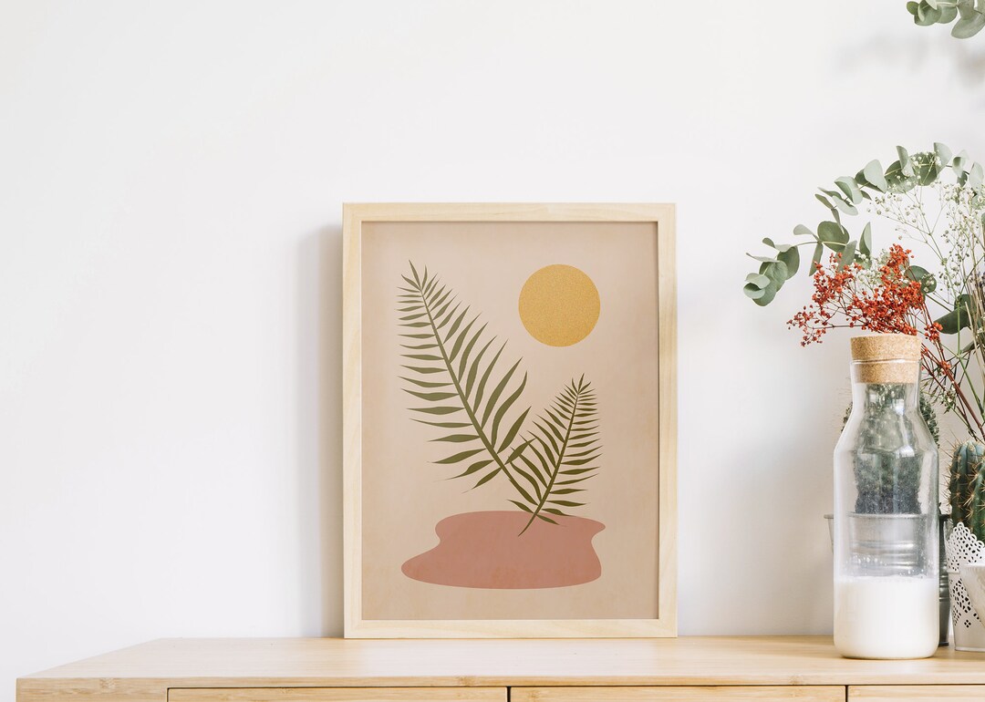 Terracotta Boho Modern Planter Wall Decor Poster, House Plant Print ...