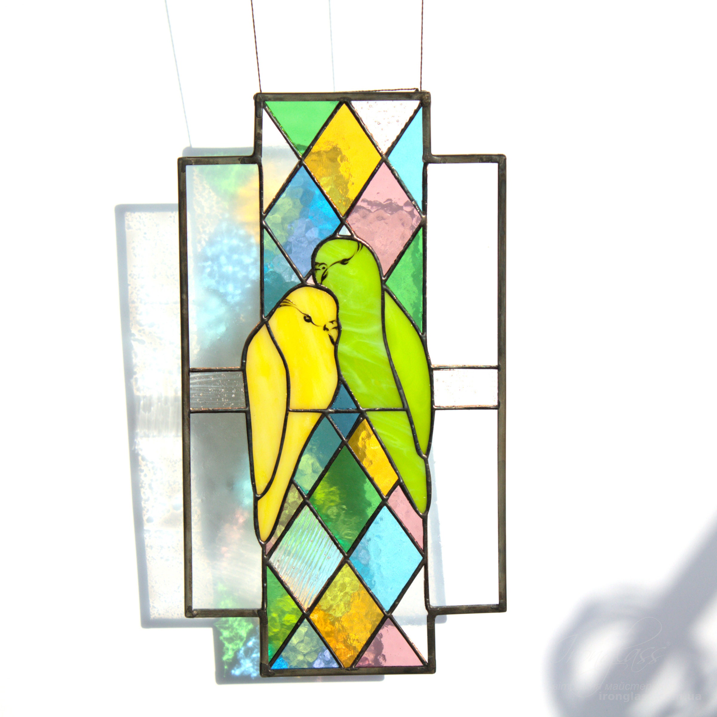 Suncatcher Bird Parrot Stained Glass Window Hangings Christmas Gifts ...