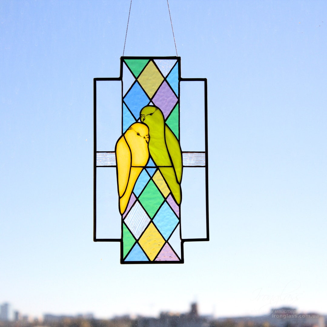 Suncatcher Bird Parrot Stained Glass Window Hangings Christmas Gifts ...