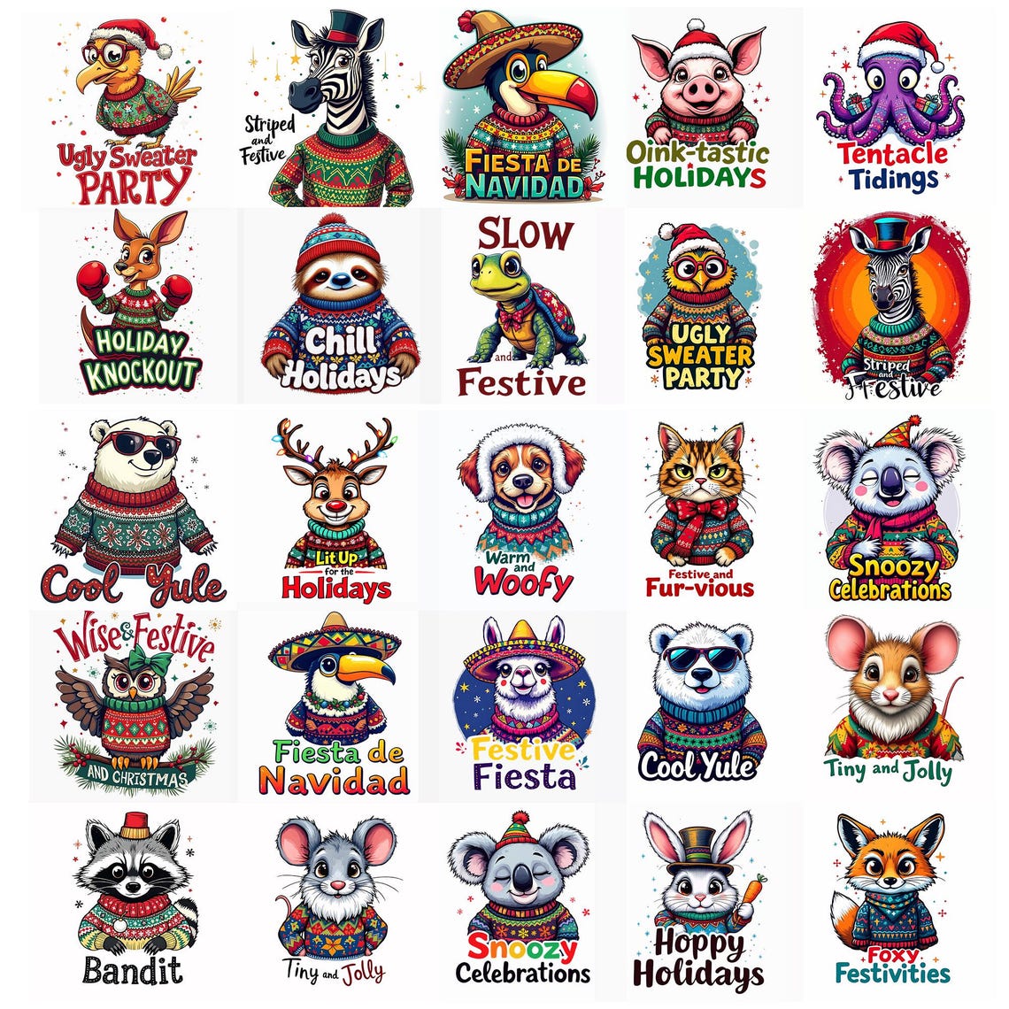 300 Festive Holiday PNG Characters - Perfect for Christmas Crafts, 300 ...