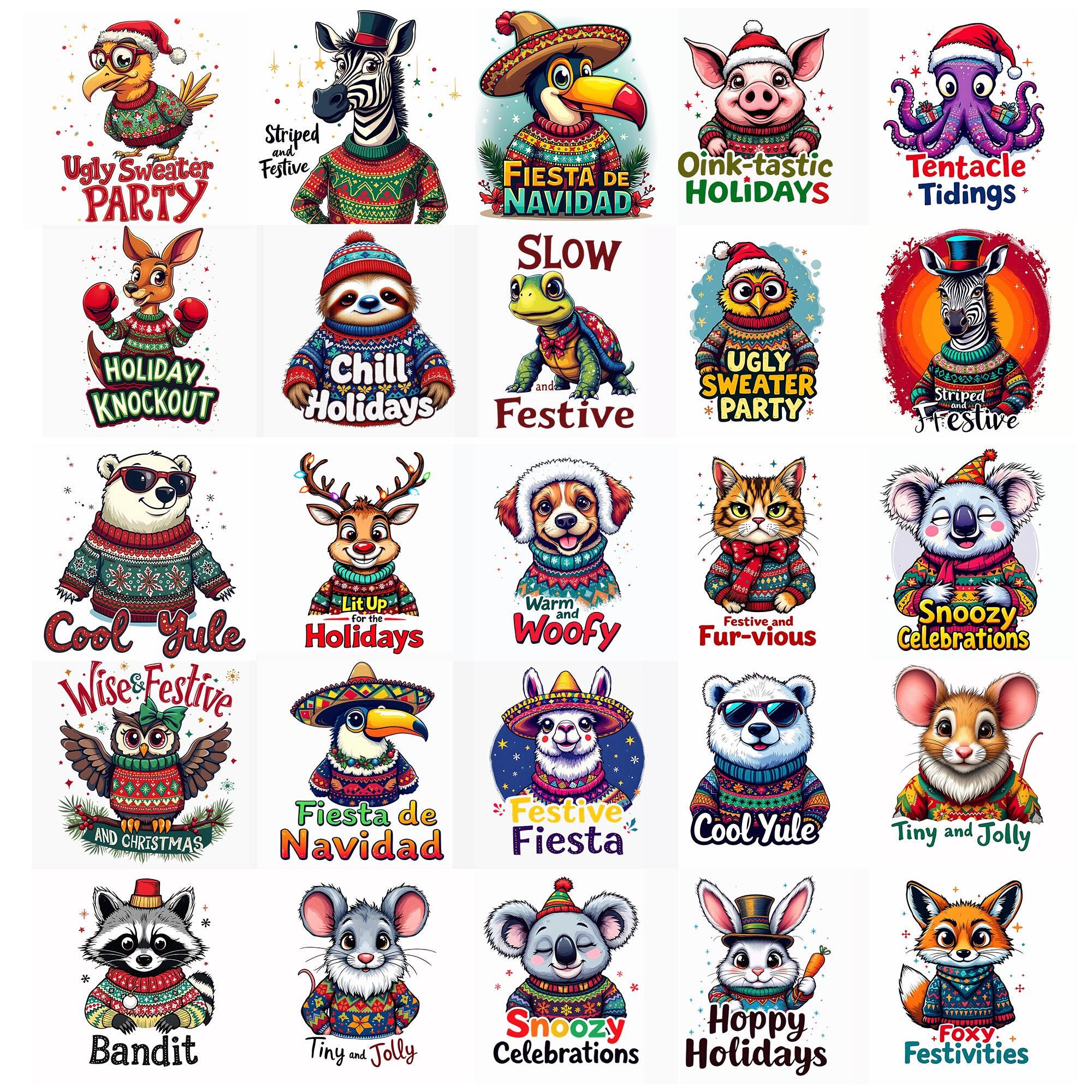 300 Festive Holiday PNG Characters - Perfect for Christmas Crafts, 300 ...
