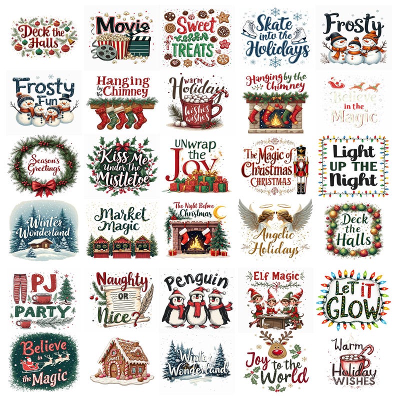 300 Festive Holiday PNG Characters - Perfect for Christmas Crafts, 300 ...