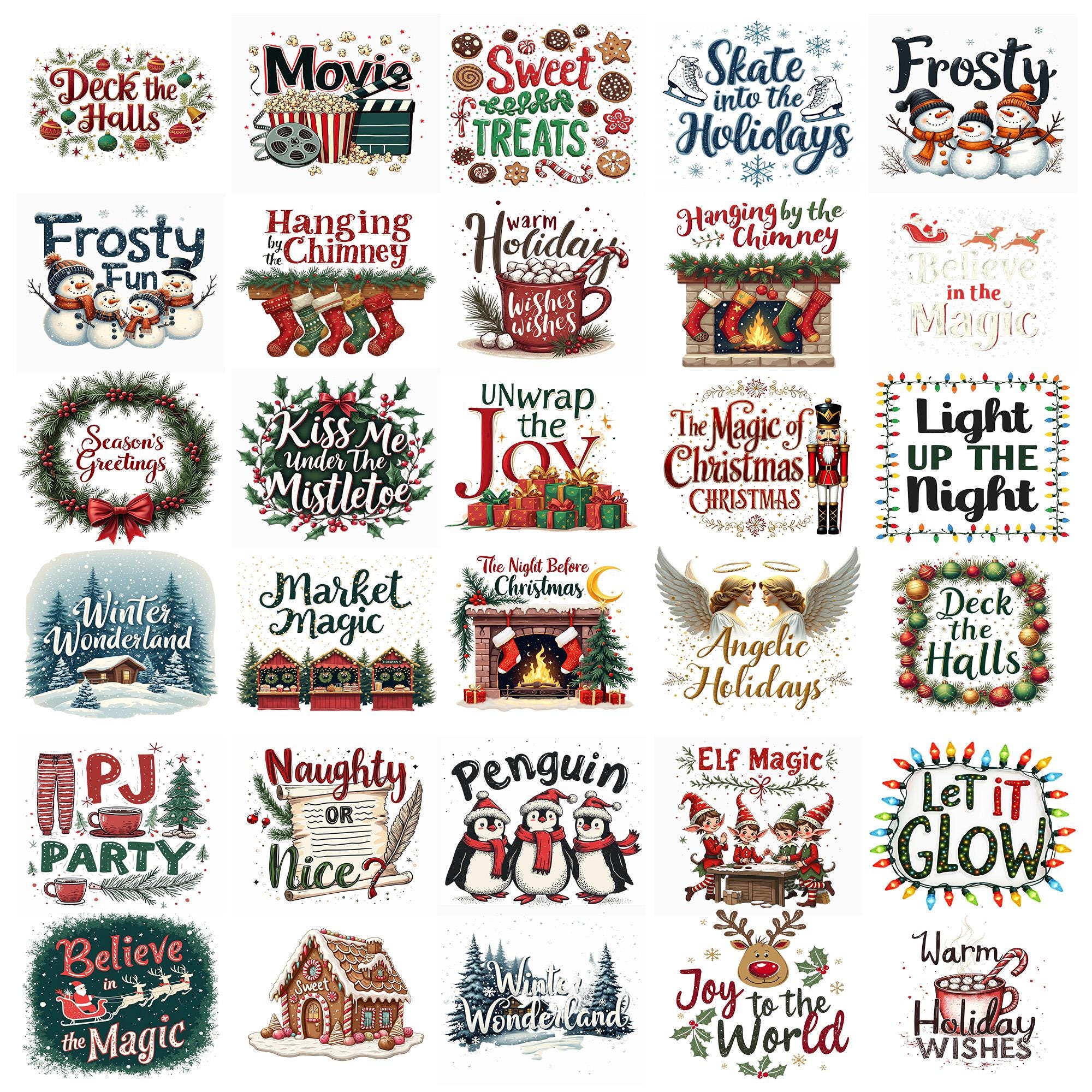 300 Festive Holiday PNG Characters - Perfect for Christmas Crafts, 300 ...