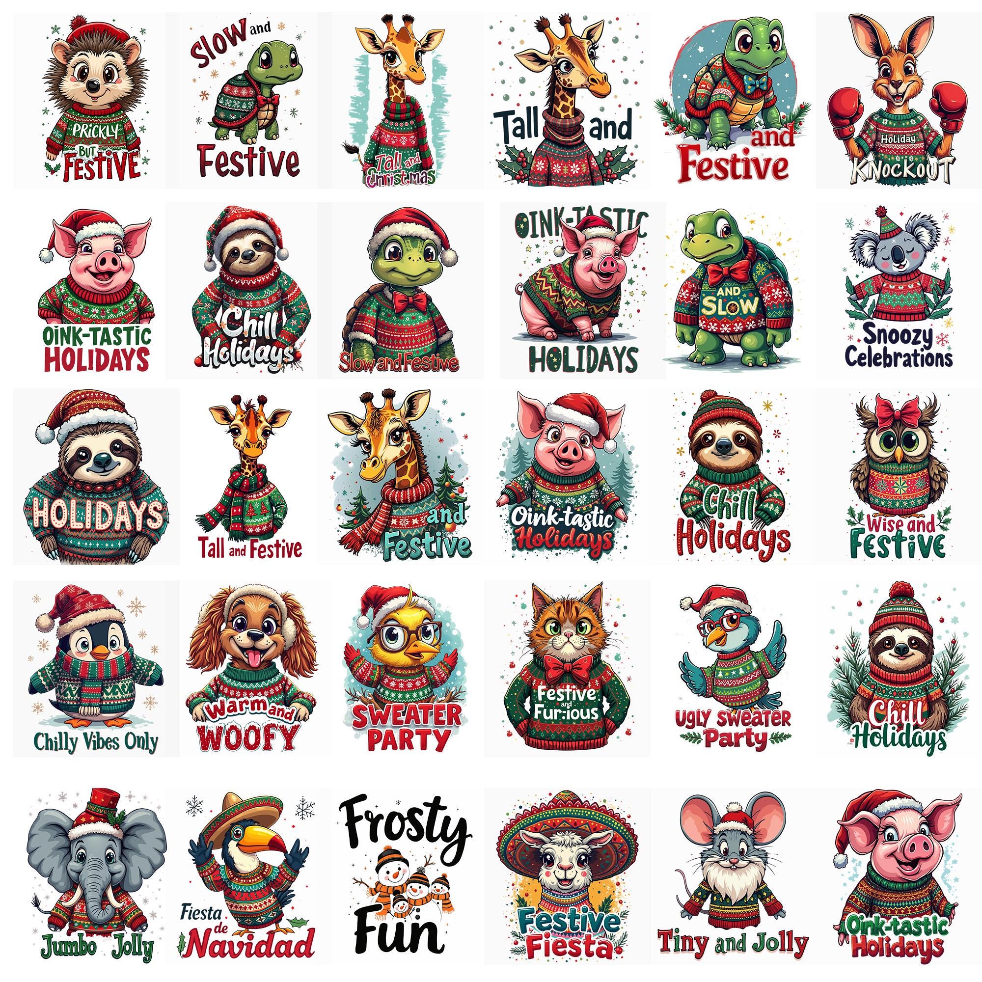 300 Festive Holiday PNG Characters - Perfect for Christmas Crafts, 300 ...