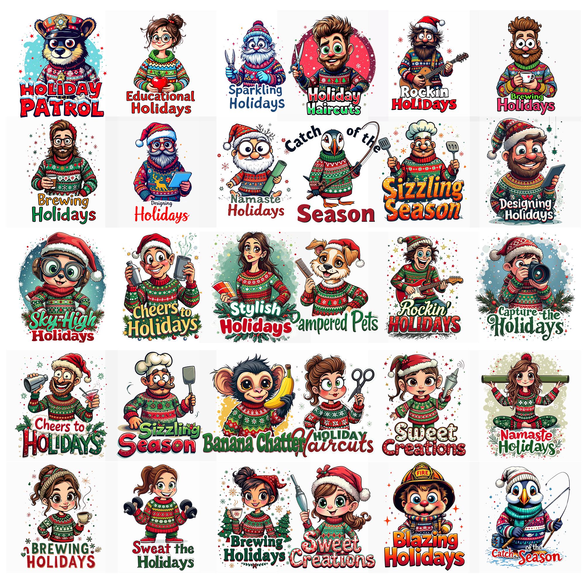 300 Festive Holiday PNG Characters - Perfect for Christmas Crafts, 300 ...