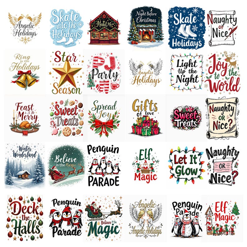 300 Festive Holiday PNG Characters - Perfect for Christmas Crafts, 300 ...