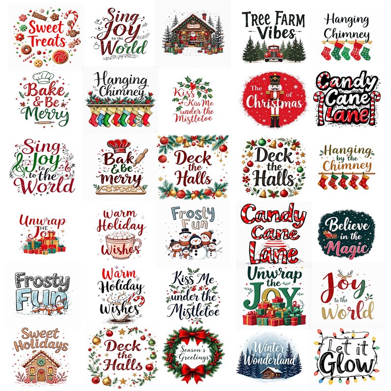 300 Festive Holiday PNG Characters - Perfect for Christmas Crafts, 300 ...