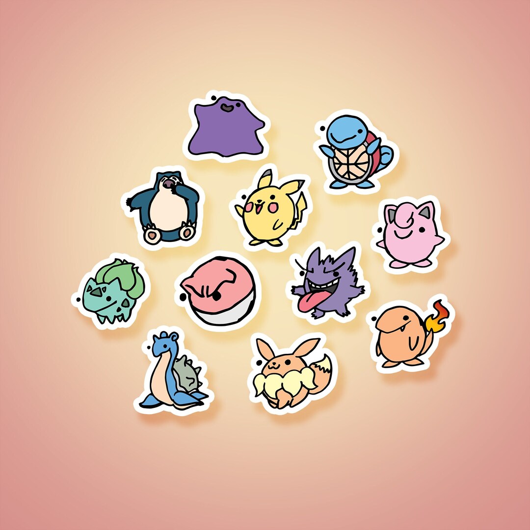 Pokemon Sticker Pack Pokemon Stickers Eevee Pokeball - Etsy