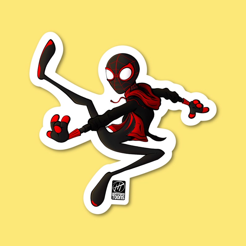 Miles Morales Spider-man Vinyl Sticker Marvel Fanart Into - Etsy