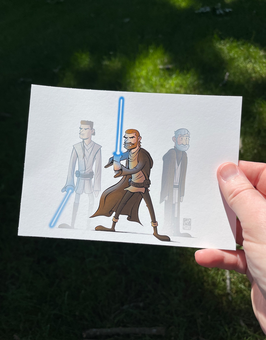 Obi Wan Kenobi Cartoon Art Print Star Wars Illustrated - Etsy