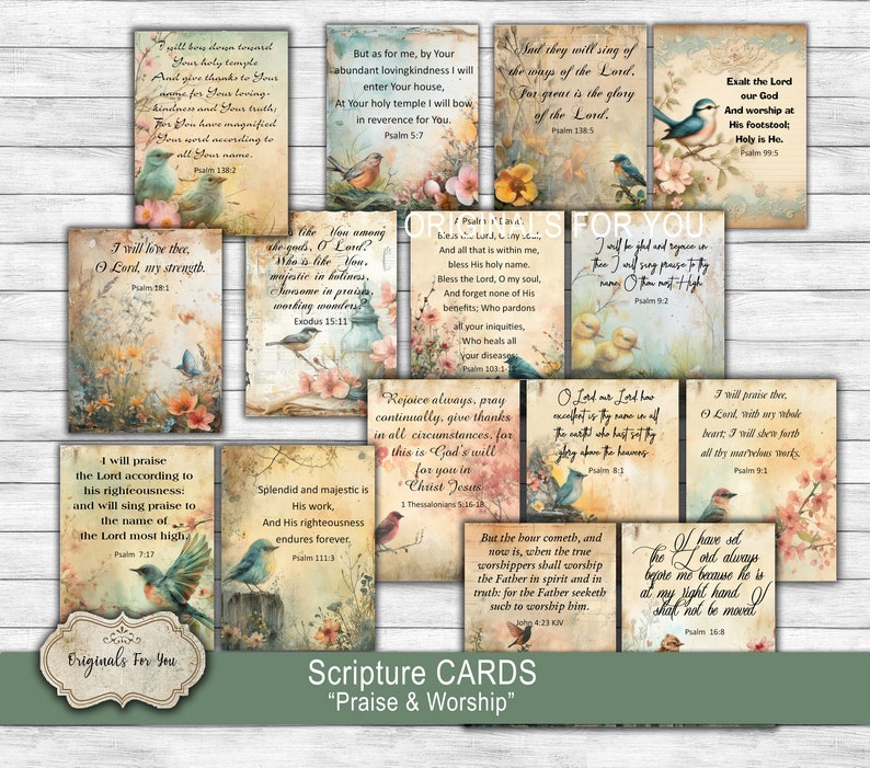 SHABBY CHIC Christian Printable Scripture Cards on "praise & Worship ...