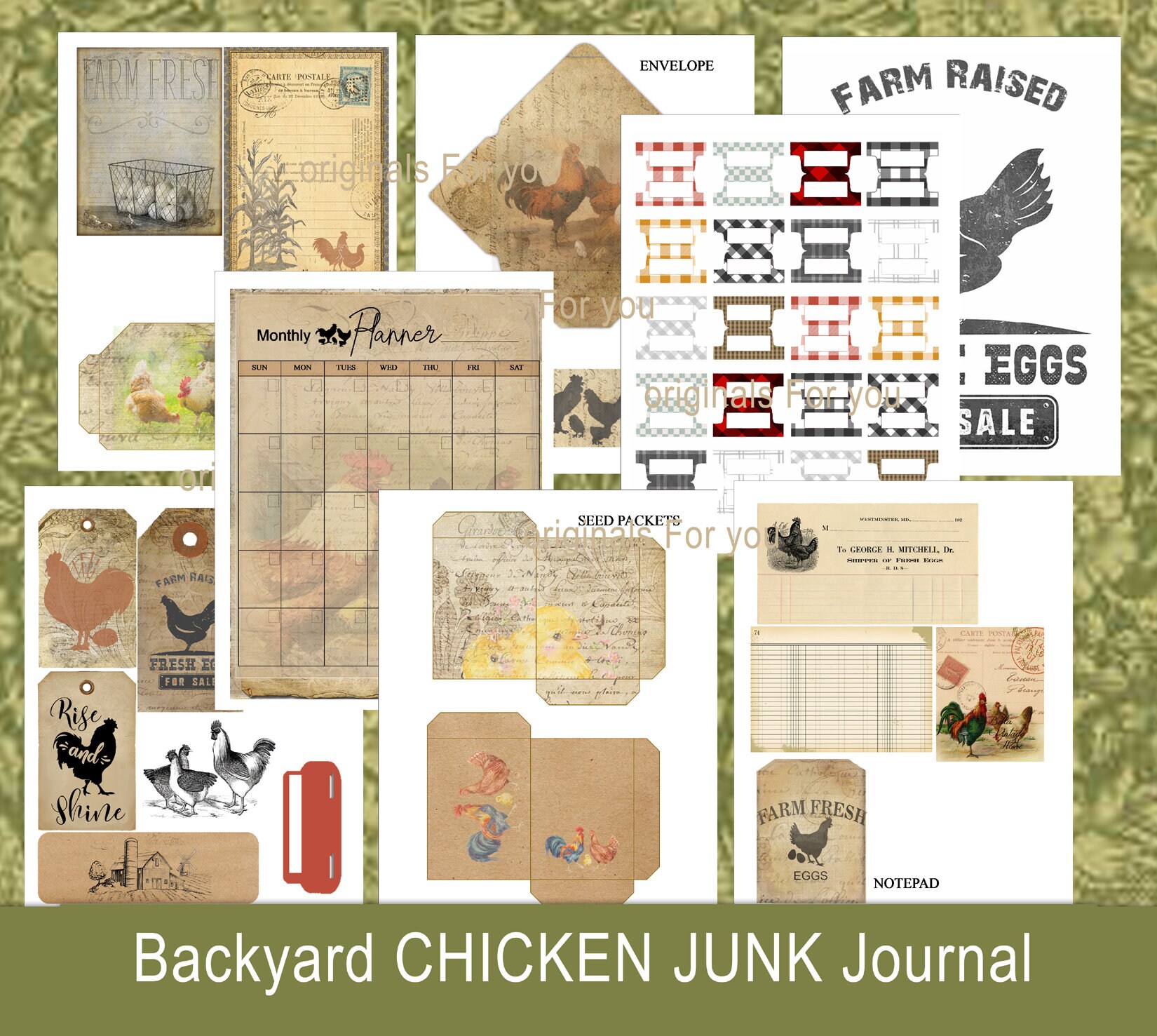 Backyard Chickens Management Junk Journal, Chicken Farm Digital Journal ...
