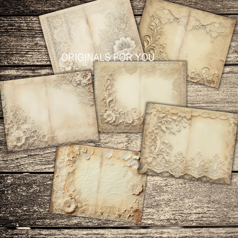 Vintage Antique Lace Digital Junk Journal Papers, Lace Background, Lace ...