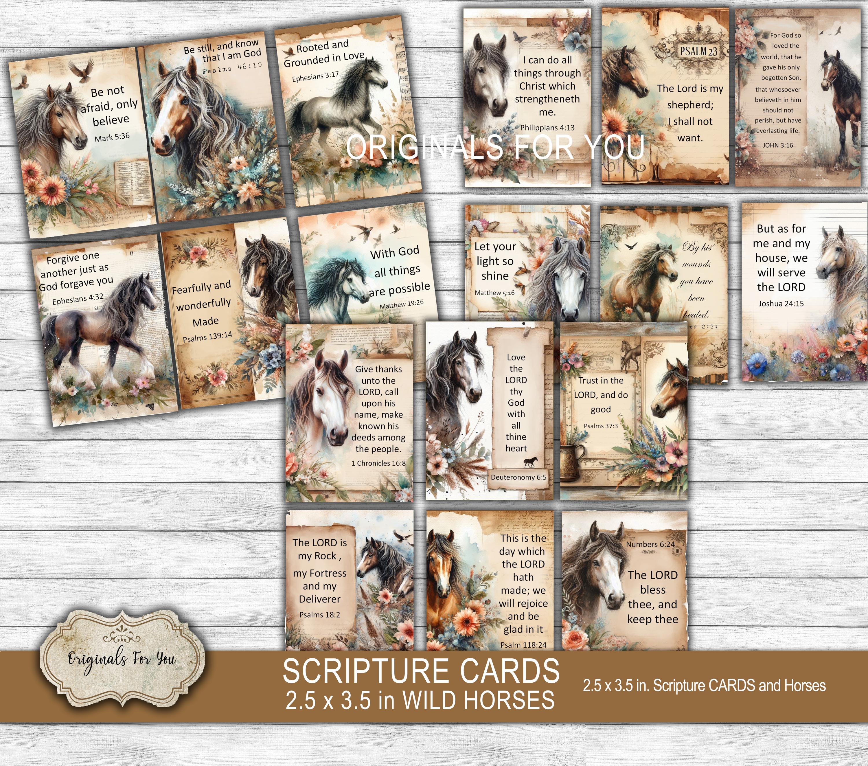 Equestrian Christian Printable Scripture Cards, "wild Horses ...