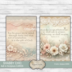 SHABBY CHIC Christian Printable Scripture CARDS, Junk Journal Cards ...