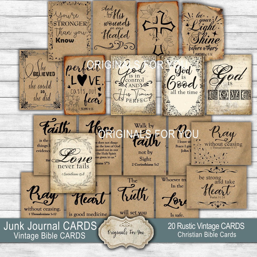 Christian Printable Bible Verses for Junk Journal, Junk Journal Words ...