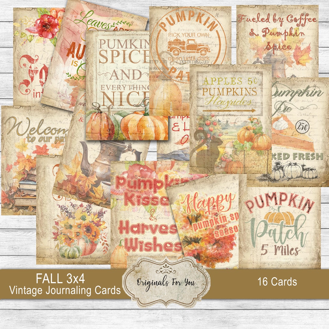 Beautiful Vintage, Fall 3x4, Journaling, Crafting Cards & Ephemera for ...