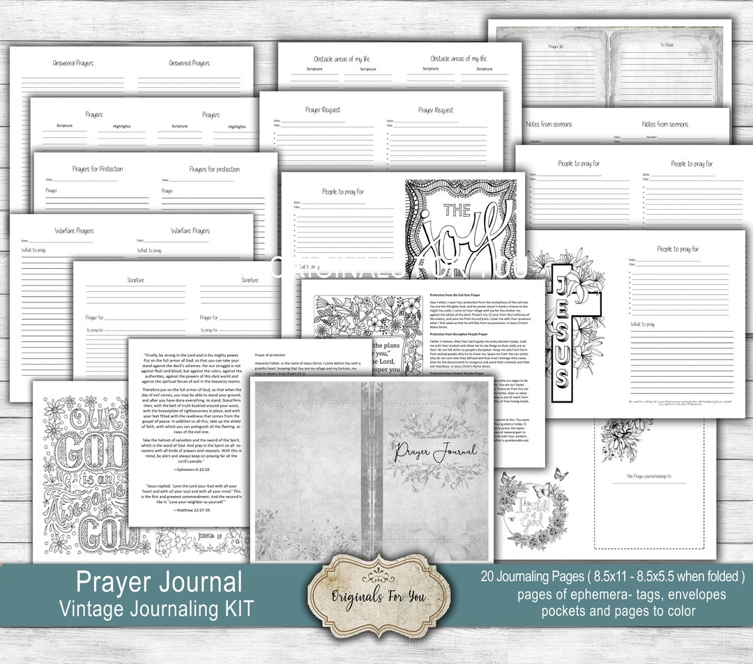 Christian PRAYER Journal, Black & White W/coloring Pages - Christian ...