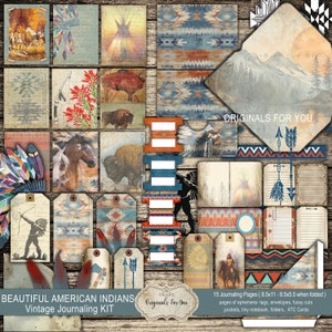 BEAUTIFUL Native American Indians Vintage Journaling Kit, Indians ...