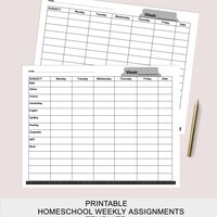 Printable Kids Diploma & Daily Schedule: Homeschool Planner (digital ...