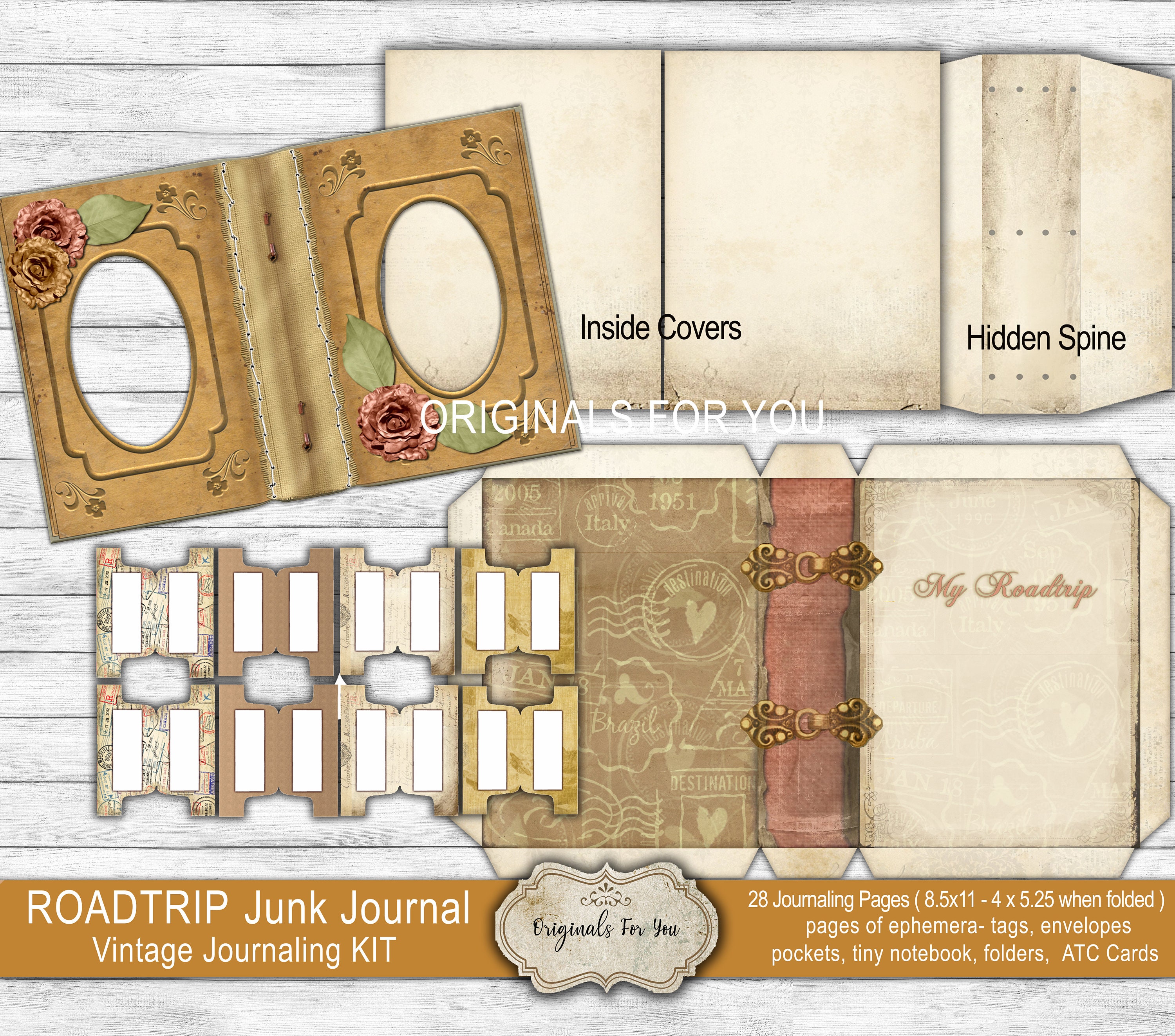 Junk Journal, Shabby, Travel Kit, Road Trip, Camper, RV, Vintage ...