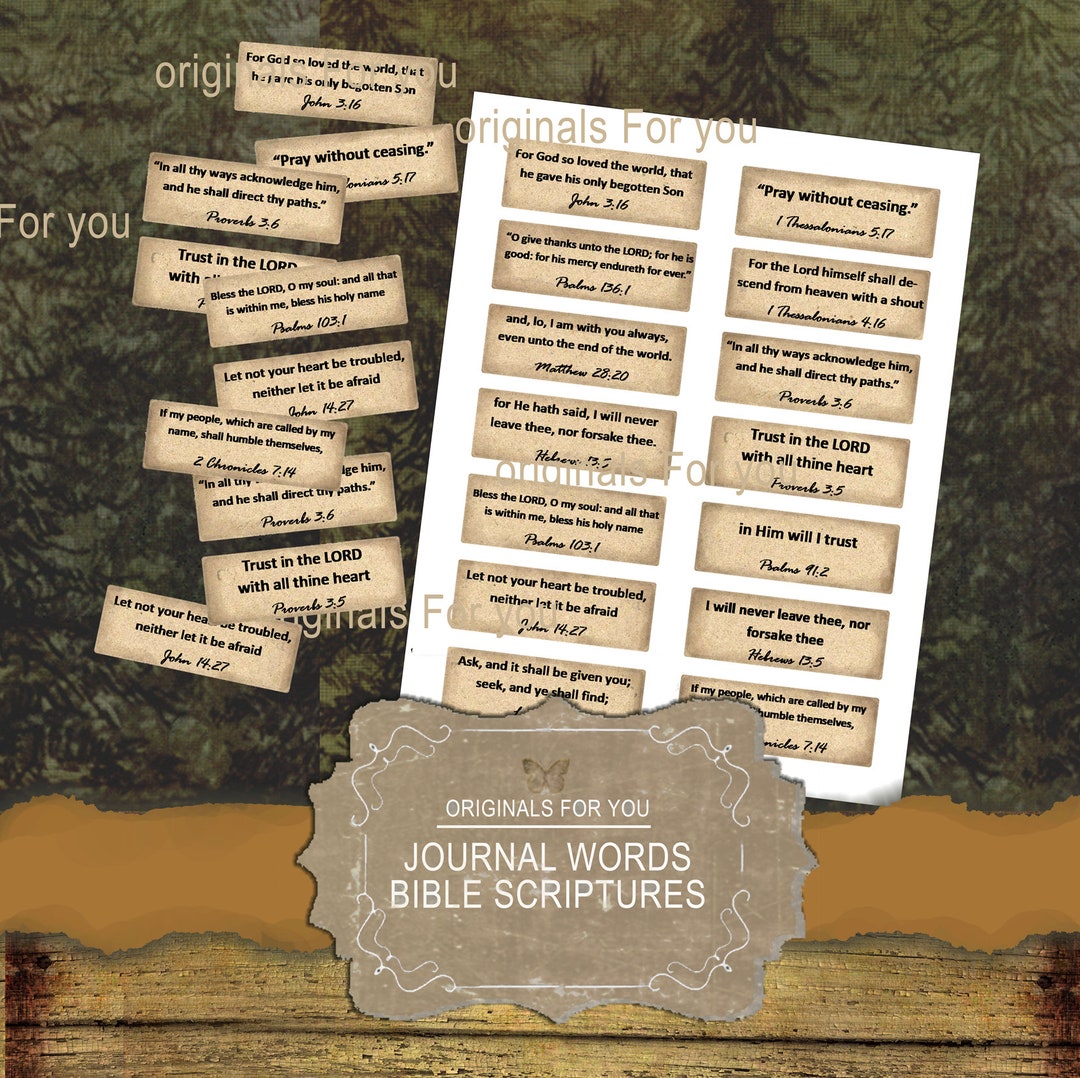 Christian Printable Bible Verses for Junk Journal, Devotional ...