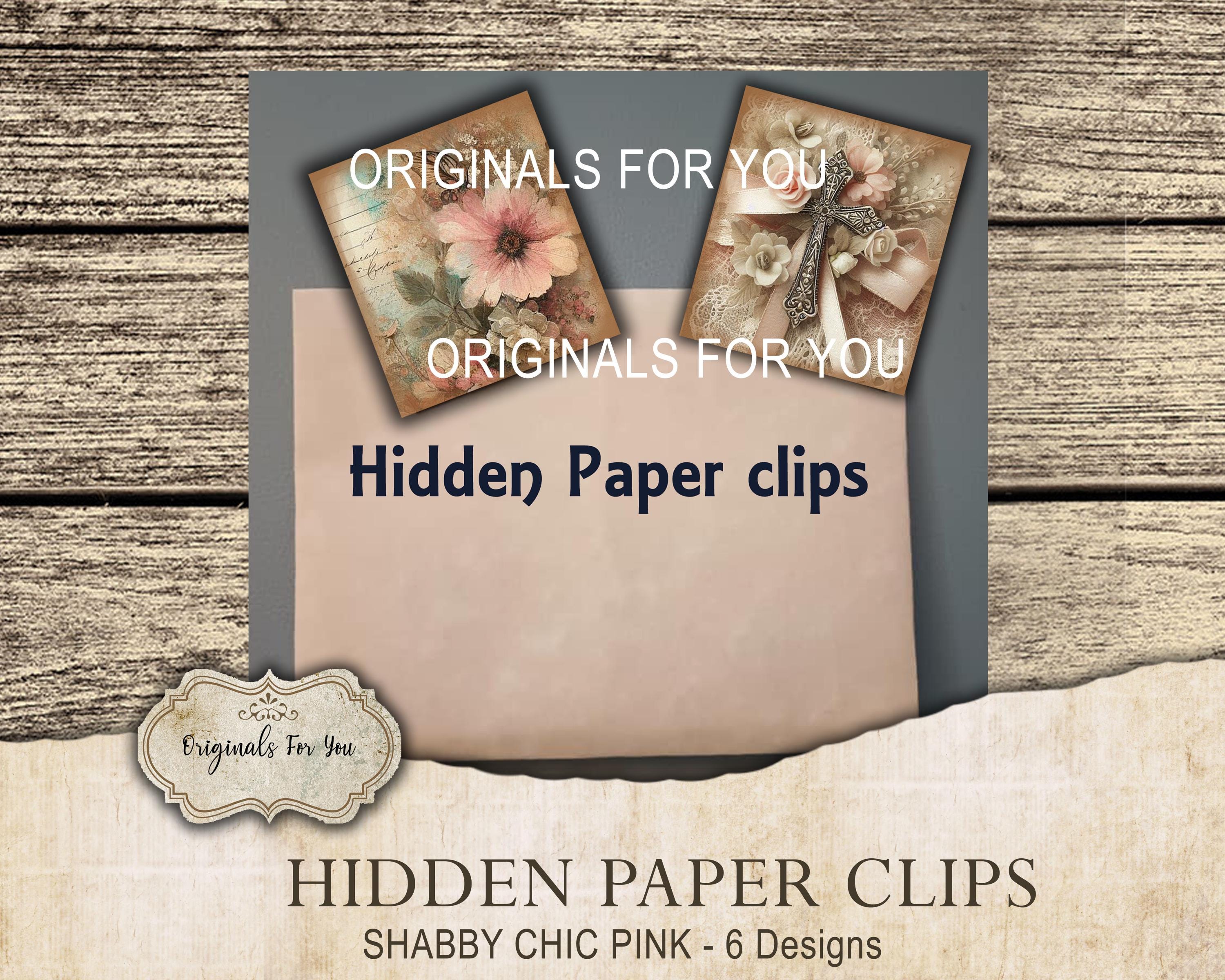 HIDDEN PAPER CLIPS for Junk Journals, Papers and Books, "shabby Chic ...
