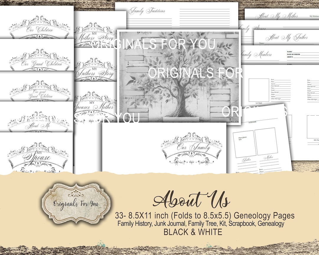 Family History, ALL About Us Junk Journal, Family Tree, Genealogy Kit ...
