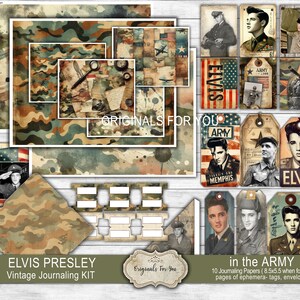 ELVIS PRESLEY in the Army, Junk Journal KIT, Shabby, Elvis, Vintage ...