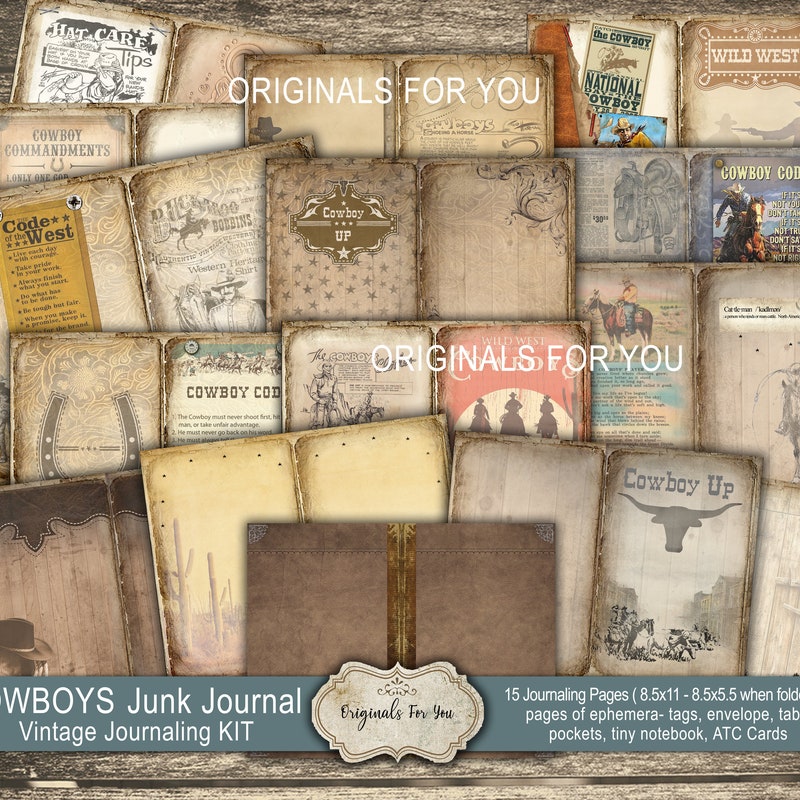 Cowboy Ephemera Digital - Etsy