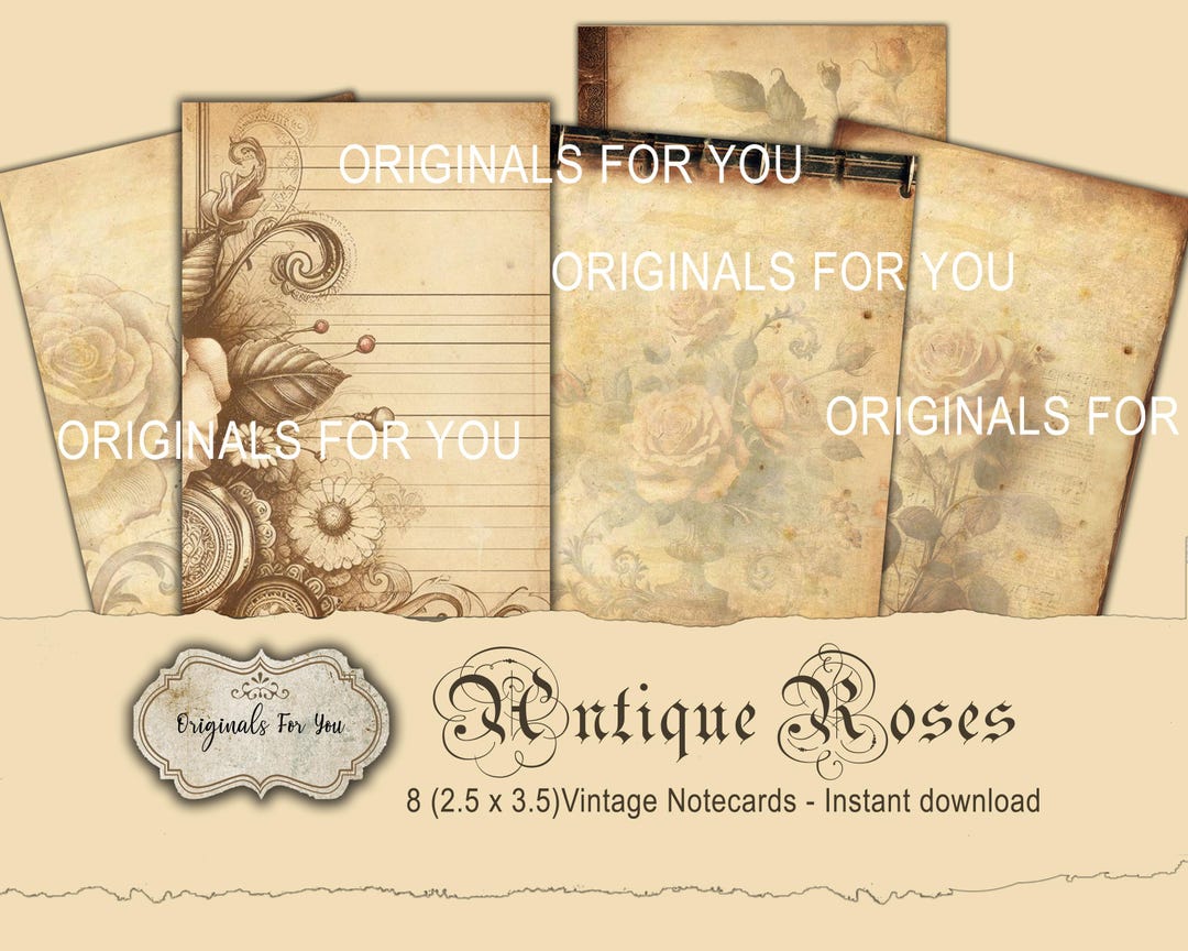 Antique Vintage Notecard's, Vintage Roses, Vintage Ephemera, Antique ...