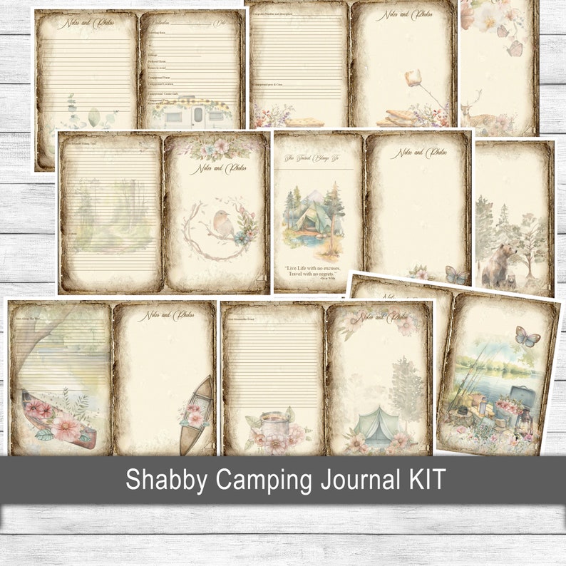 Vintage Junk Journal, RV, Vacation, Shabby, Camper, Road Trip, Kit ...