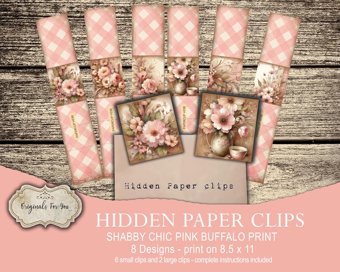 HIDDEN PAPER CLIPS for Junk Journals, Papers and Books, "shabby Chic ...