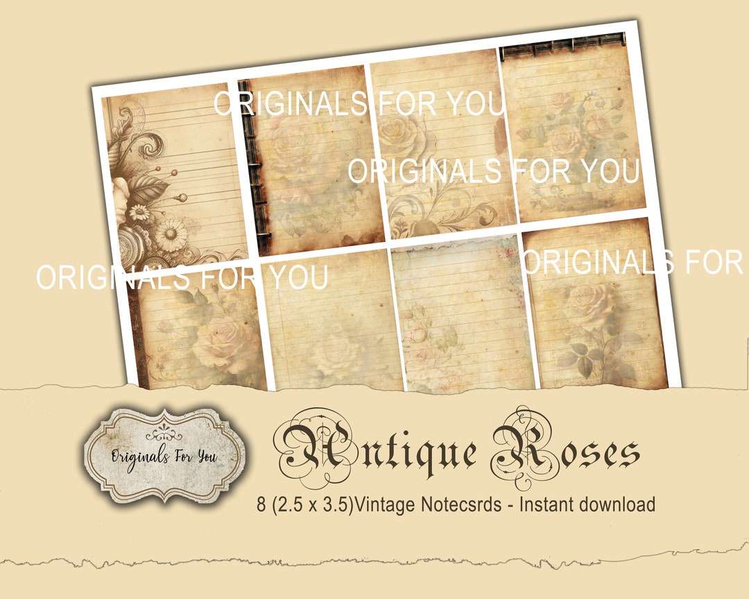 Antique Vintage Notecard's, Vintage Roses, Vintage Ephemera, Antique ...