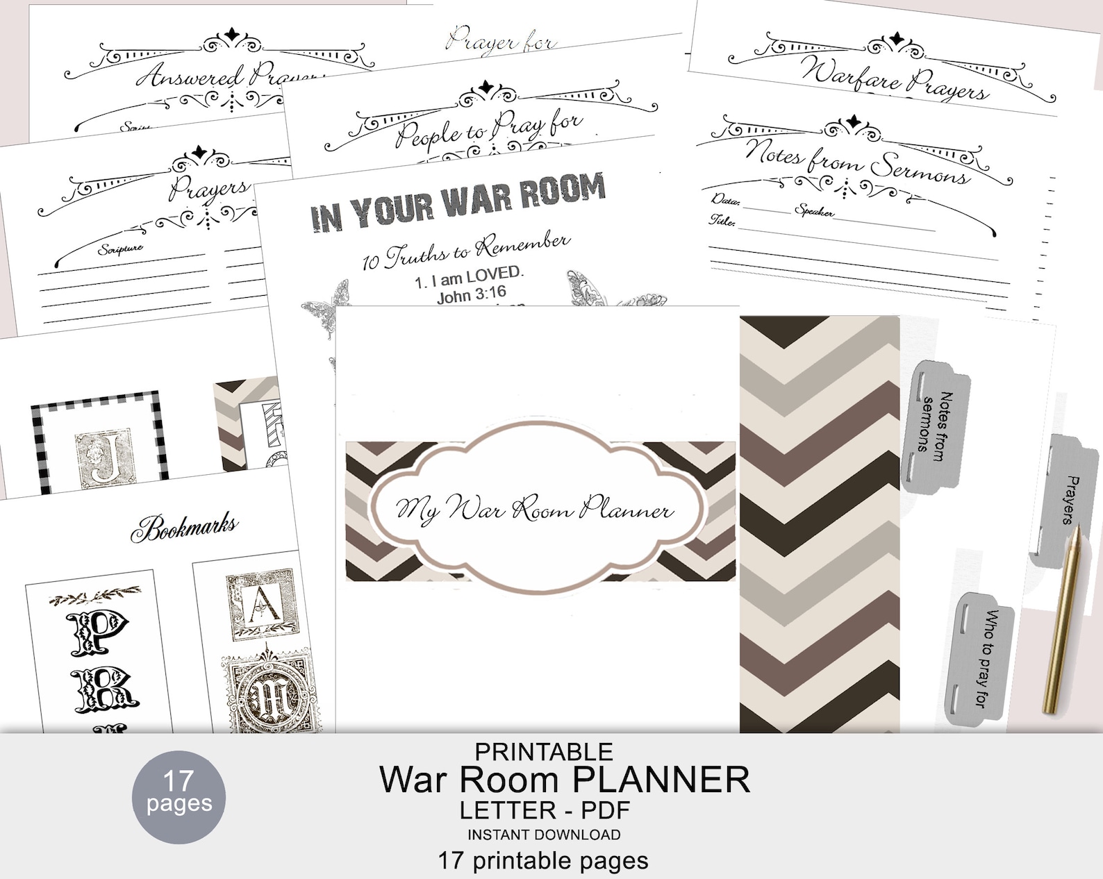 Christian WAR ROOM Planner - Prayer Journal, Christian Gifts Planner ...