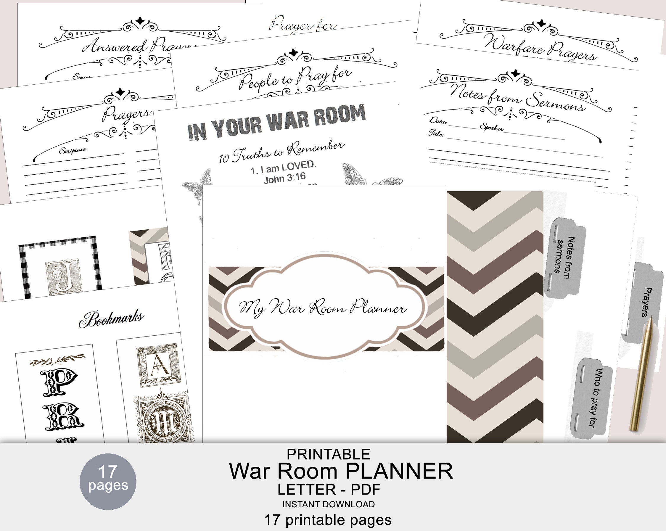 Christian WAR ROOM Planner - Prayer Journal, Christian Gifts Planner ...