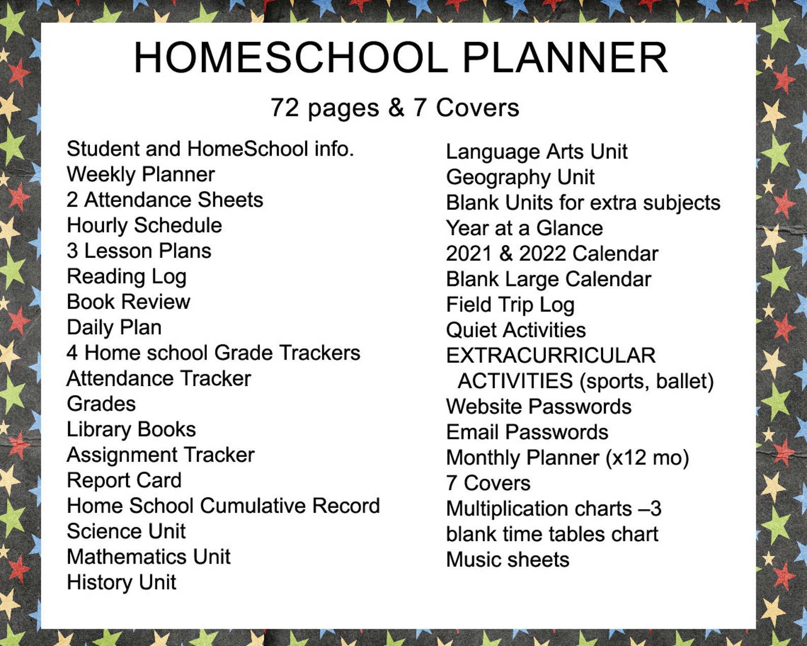 ULTIMATE Homeschool Planner 79 pages Printable Planner | Etsy