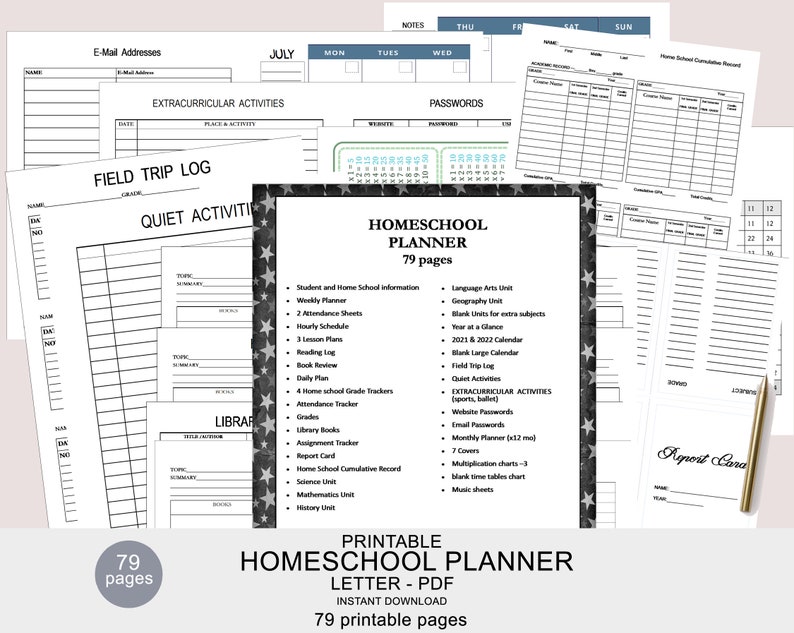 ULTIMATE Homeschool Planner 79 Pages Printable Planner - Etsy
