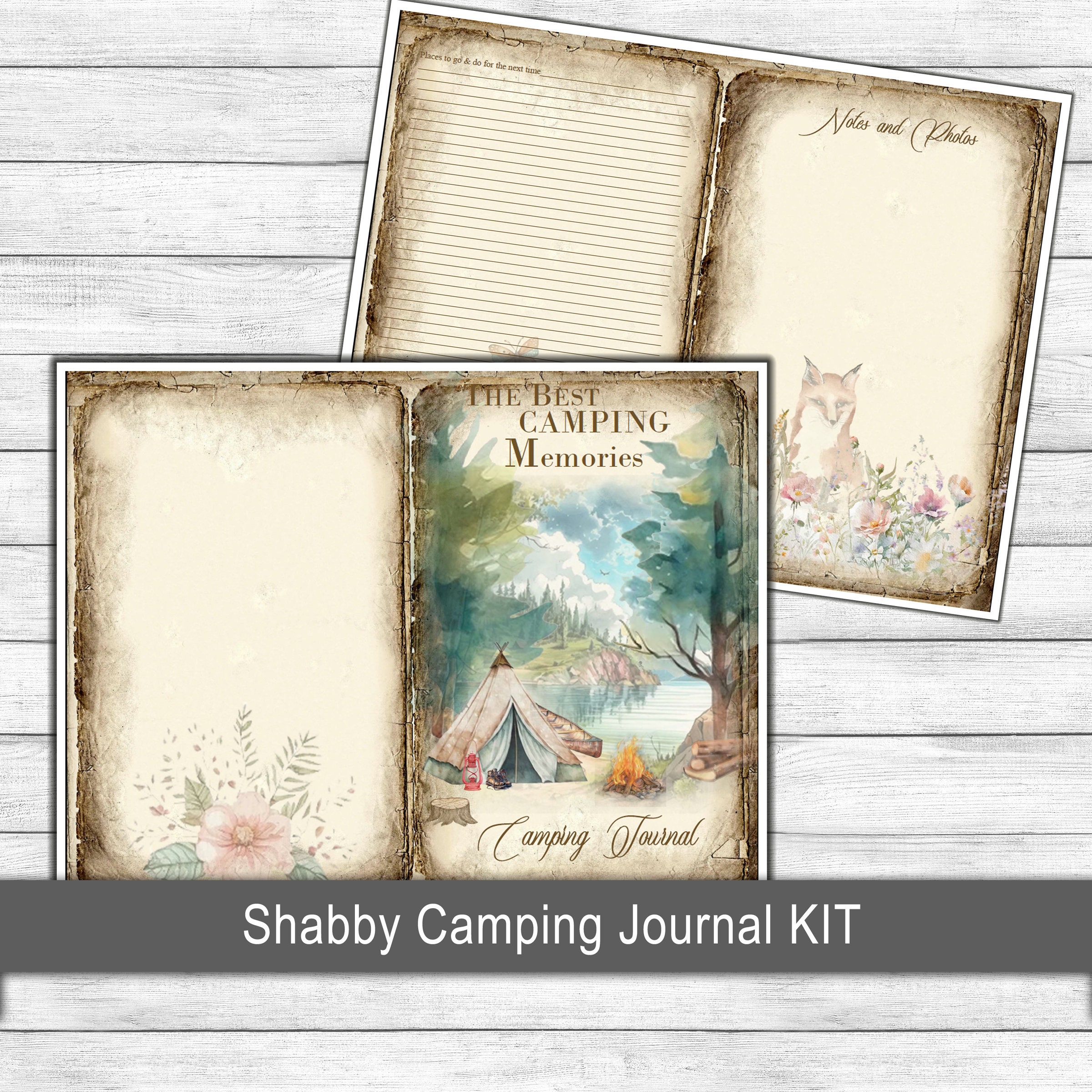 Vintage Junk Journal, RV, Vacation, Shabby, Camper, Road Trip, Kit ...